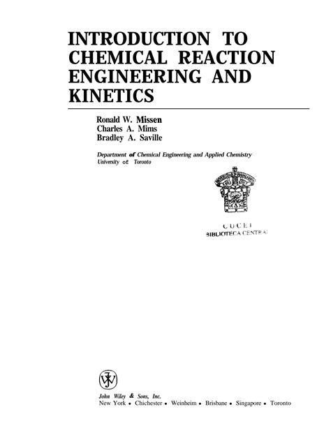 Solution Introduction To Chemical Reaction Engineering Kinetics