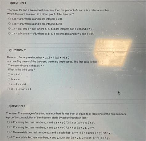 Solved Theorem If R And S Are Rational Numbers Then The Chegg