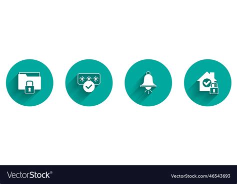 Set Folder And Lock Password Protection Ringing Vector Image
