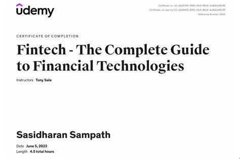 Sasidharan Sampath On Linkedin Successfully Completed Fintech Course