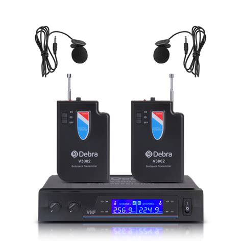 V3002 Vhf Wireless Dual Lavalier Microphone System With Headset Mic Wish