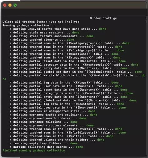 How To Force A Craft Cms To Perform Garbage Collection On Ddev