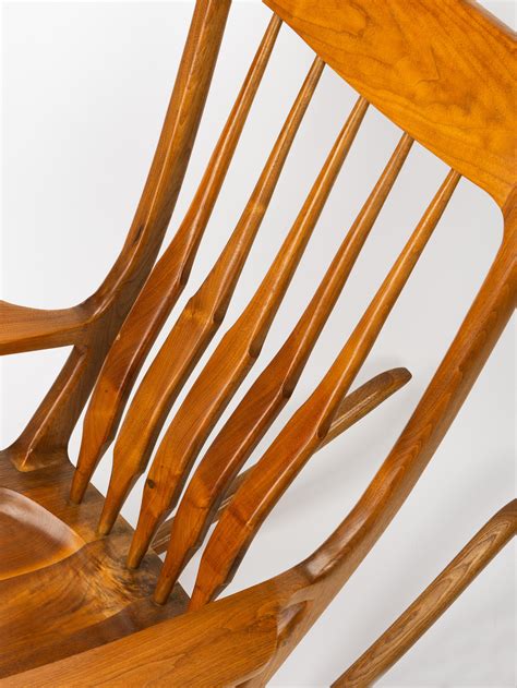 Large Sam Maloof Style Fruitwood Sculptural Rocking Chair For Sale At 1stdibs