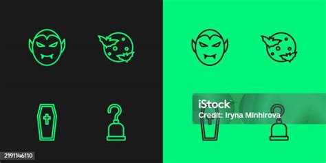 세트 라인 해적 후크 기독교 십자가가 있는 관 뱀파이어와 달과 별 아이콘 벡터 가공의 인물에 대한 스톡 벡터 아트 및 기타 이미지 가공의 인물 가득 찬 걸이 장비