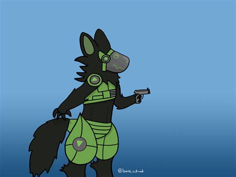 Protogen With A Gun Rfurryartschool