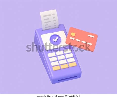3d Pos Terminal Cartoon Style Concept Stock Illustration 2256247341