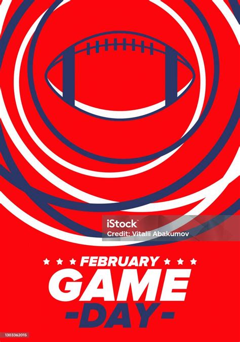 게임 데이 미식 축구 플레이 오프 미국에서 슈퍼 파티 정규 시즌 마지막 경기 프로 팀 챔피언십 미식 축구에 대한 공 스포츠 포스터 벡터 일러스트레이션 Championship