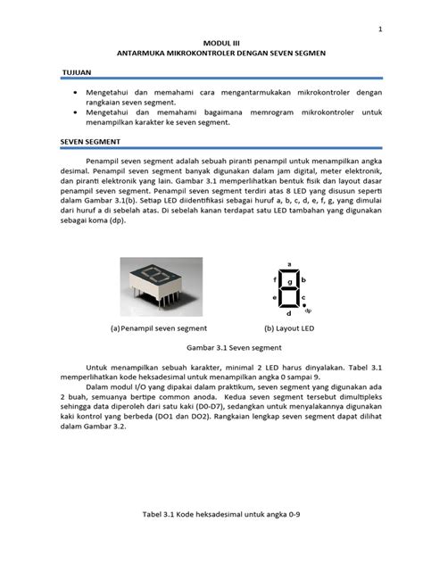 Modul 3 Antarmuka Mikrokontroler Dengan Seven Segmen Pdf