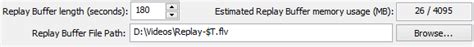 Replay Buffer OBS Classic Help Files
