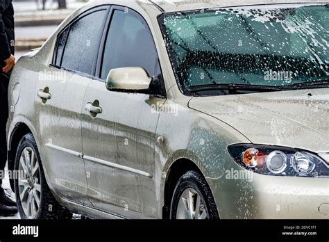 Car Wash With Water And Foam Cleaning Auto Service Vehicle Industry
