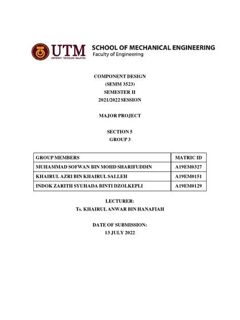 Component Design Report Group 3 Merged Pdf