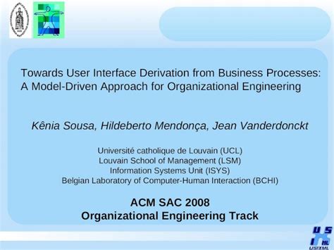 Ppt User Interface Derivation From Business Processes A Model Driven Approach For