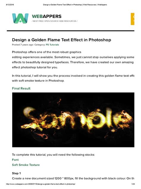 Design A Golden Flame Text Effect In Photoshop Web Resources