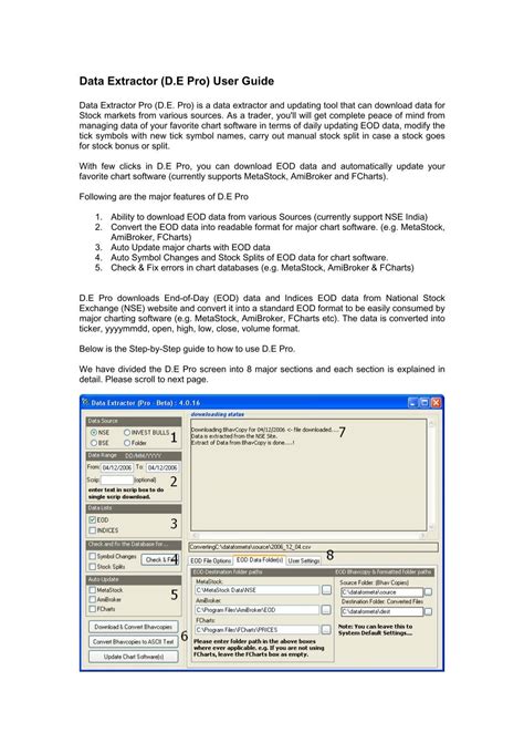 Data Extractor De Pro User Guide Invest Bulls