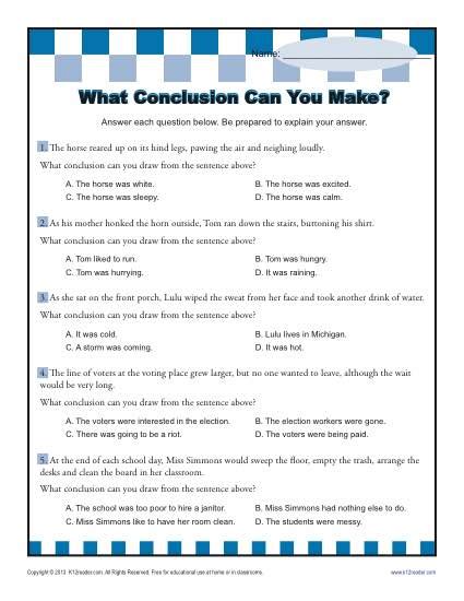 What Conclusion Can You Make Conclusion Worksheets Worksheets Library