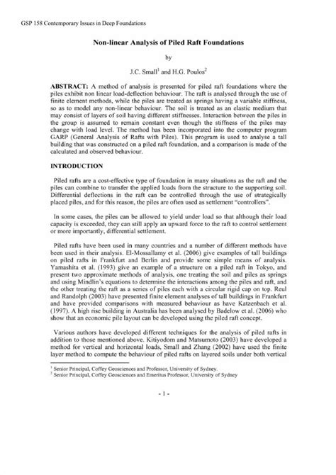 Pdf Non Linear Analysis Of Piled Raft Foundation Hg Poulos