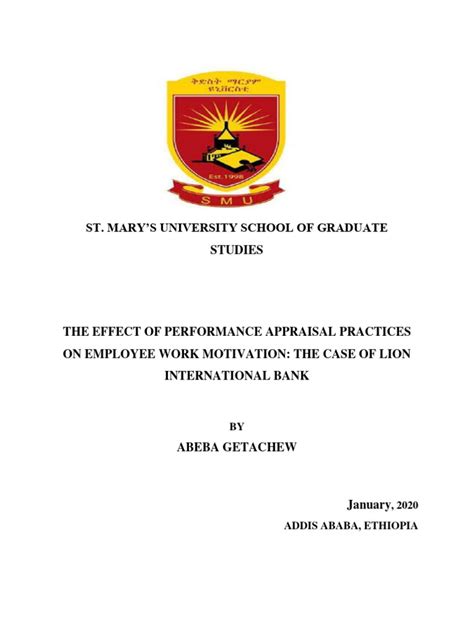 The Effect Of Performance Appraisal Practices On Employee Work Motivation The Case Of Lion