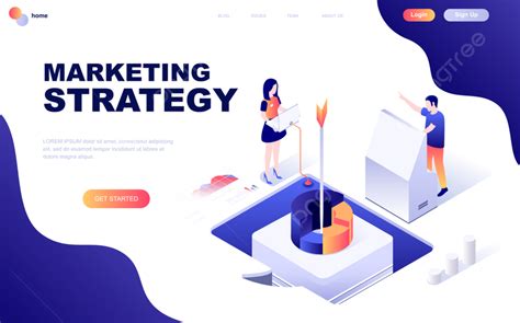 Modern Flat Design Isometric Concept Of Marketing Strategy Decorated People Character For