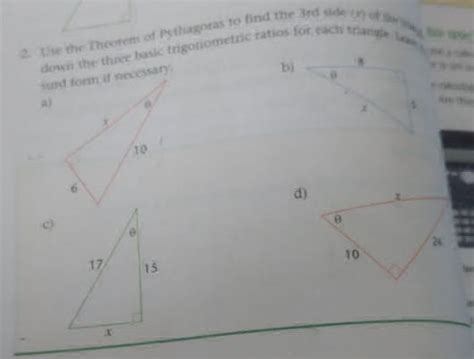 2 Use The Theorem Of Pythagoras To Find The Studyx