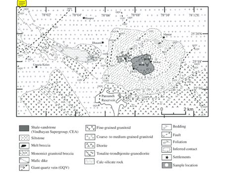 Geological Map Of The Dhala Area Modifi Ed After Pati Et Al 2008a Download Scientific