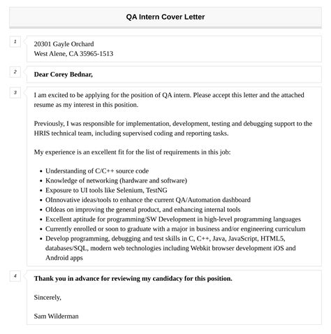QA Intern Cover Letter Velvet Jobs QA Intern Cover Letter Velvet Jobs