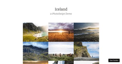Photoswipe Demo Codesandbox