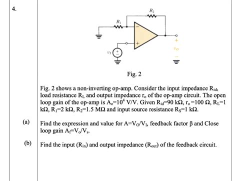 R R Vo Fig Fig Shows A Non Inverting Op Consider The Input Impedance Rid