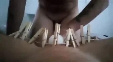 Wand Orgasm Punishment With Rainbow Foxtail Butplug And Clothes Pins