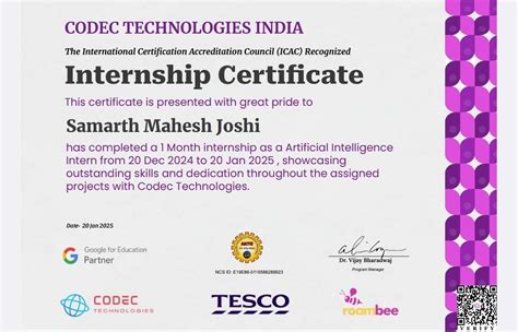 Artificialintelligence Internshipexperience Learningandgrowth Samarth Joshi