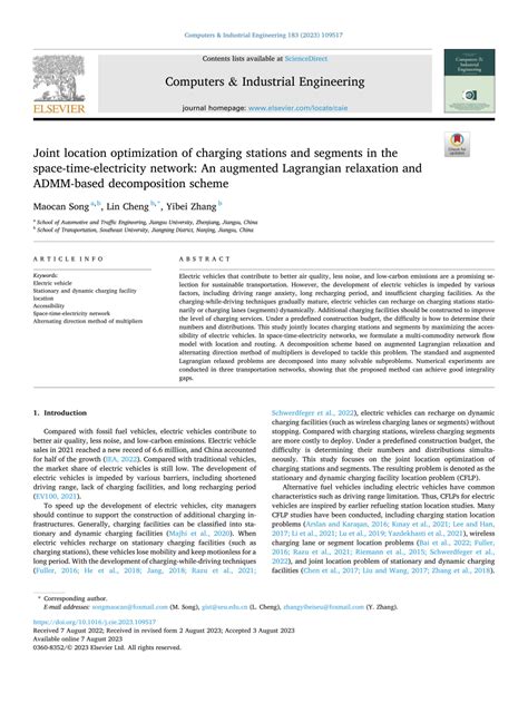 Pdf Joint Location Optimization Of Charging Stations And Segments In The Space Time