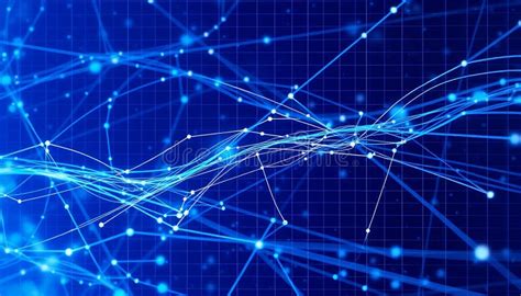 Data Network Abstract Blue Connection Lines And Digital Tech