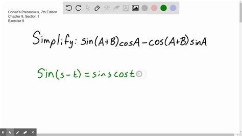 Solved Use The Addition Formulas For Sine And Cosine To Simplify The
