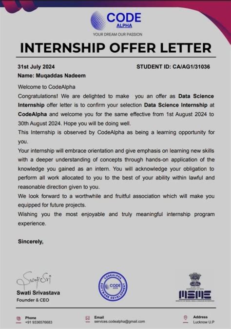 Im Thrilled To Share That Ive Embarked On My First Internship Journey At Code Alpha As A Data