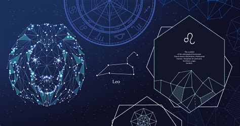 조디악 사인 레오 점성술 별자리의 상징 가로 배너입니다 엽서 브로셔 페이지 소책자 용 템플릿입니다 로우 폴리곤 모델링에 대한 스톡 벡터 아트 및 기타 이미지 Istock