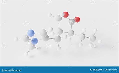 Pilocarpine Molecule 3d Molecular Structure Ball And Stick Model Structural Chemical Formula