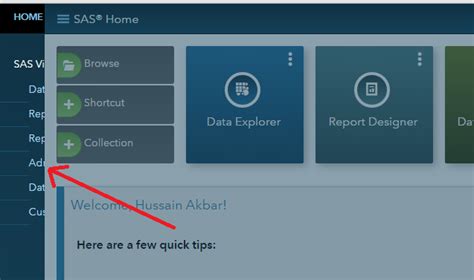 Visual Analytic Hub Left Menu Not Showing Correctly Sas Support