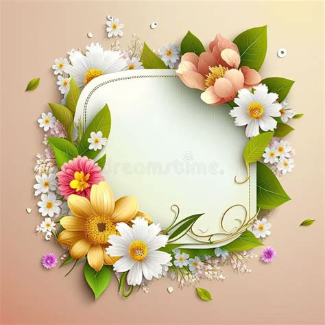 Generative Ai Border Frame With Floral Pattern Stock Illustration Illustration Of Bouquet
