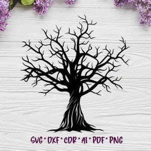 Tree Without Leaves SVG DXF AI Digital Vector Design For Plasma And Laser Cutting Or