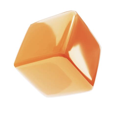 Premium PSD 3d Block Object Golden Cube Abstract Geometric Shape