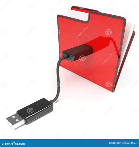 Usb Folder Or File Shows Data Storage And Memory Stock Illustration Illustration Of Files