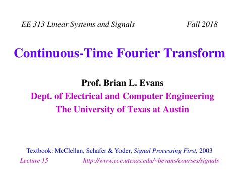 PPT Continuous Time Fourier Transform PowerPoint Presentation Free Download ID
