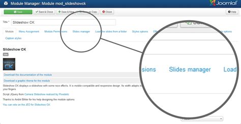 Manage Banners In Slideshow Ck