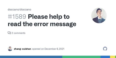 Please Help To Read The Error Message · Issue 1589 · Doccanodoccano