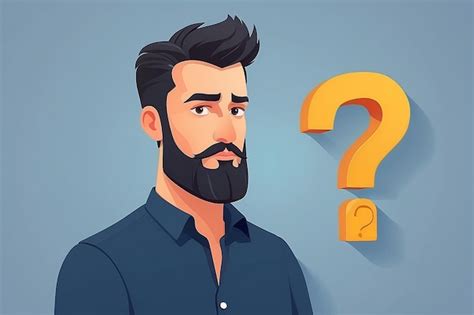 Premium Photo 3d Flat Vector Conceptual Illustration Of Handsome Bearded Man Is Thinking With