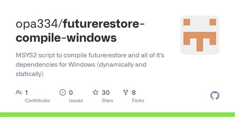 Github Opa334futurerestore Compile Windows Msys2 Script To Compile Futurerestore And All Of