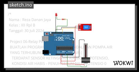 Project06 Relay Potensio Wokwi ESP32 STM32 Arduino Simulator