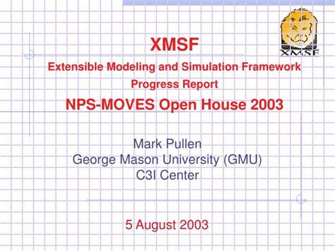 ppt xmsf extensible modeling and simulation framework progress report