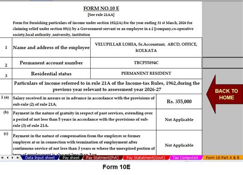 Download Automatic Income Tax Preparation Software In Excel For The Govt