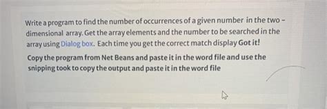 Solved Write A Program To Find The Number Of Occurrences Of