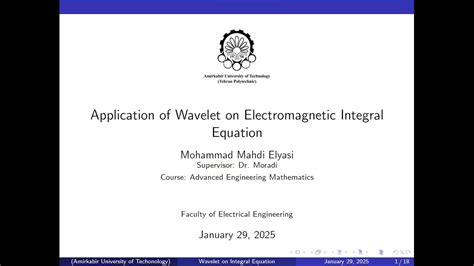 Application Of Wavelet In Electromagnetic Integral Equation Youtube